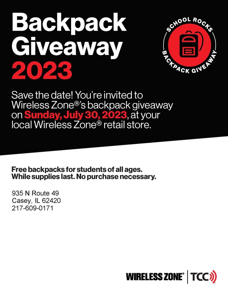 Backpack Giveaway | Casey-Westfield Jr-Sr High School